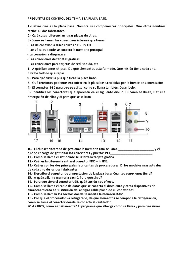 Preguntas de Control Tema 3 | PDF