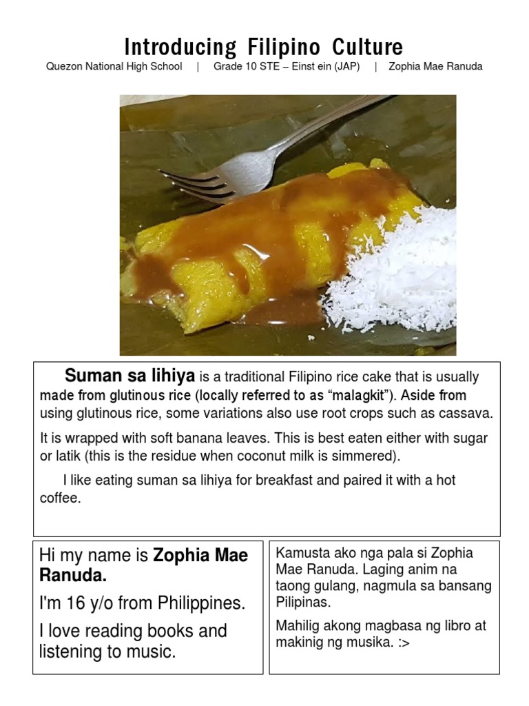 Introducing Filipino Culture Template Einstein New | PDF