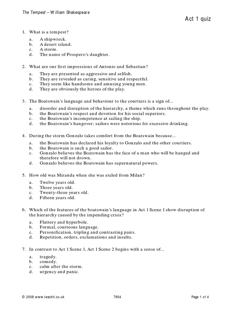 The Tempest | PDF | The Tempest | Shakespearean Characters