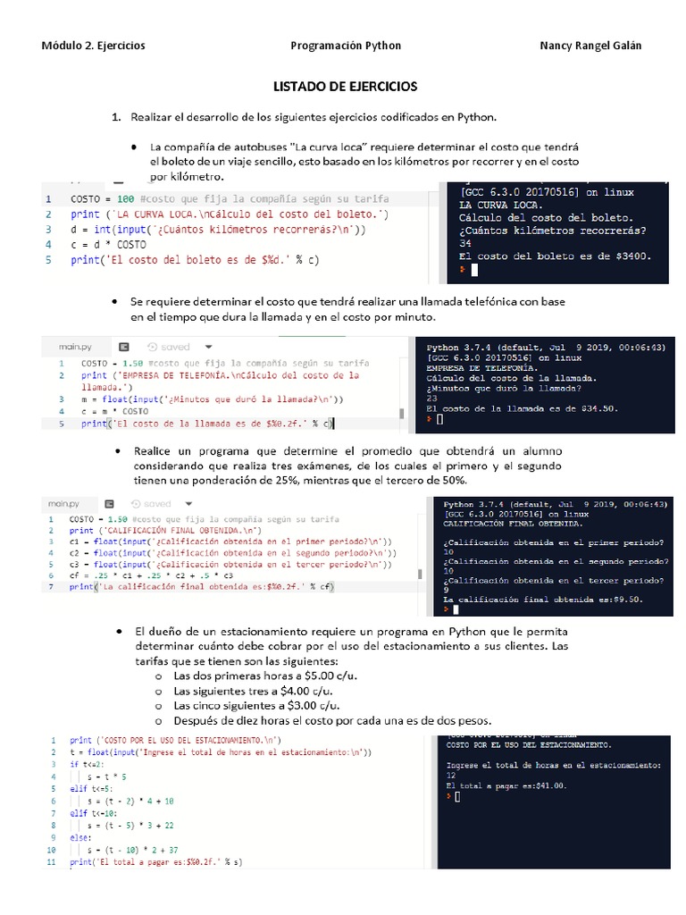 Phyton Ejemplos | PDF