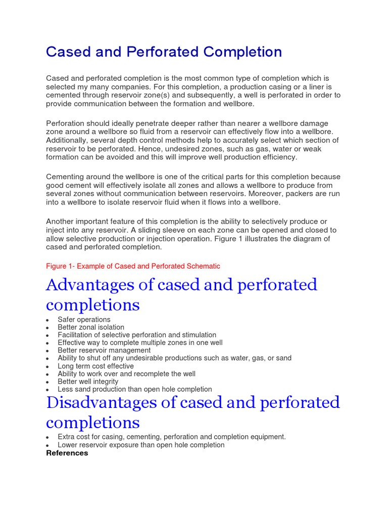 Cased and Perforated Completion | PDF | Industrial Processes ...