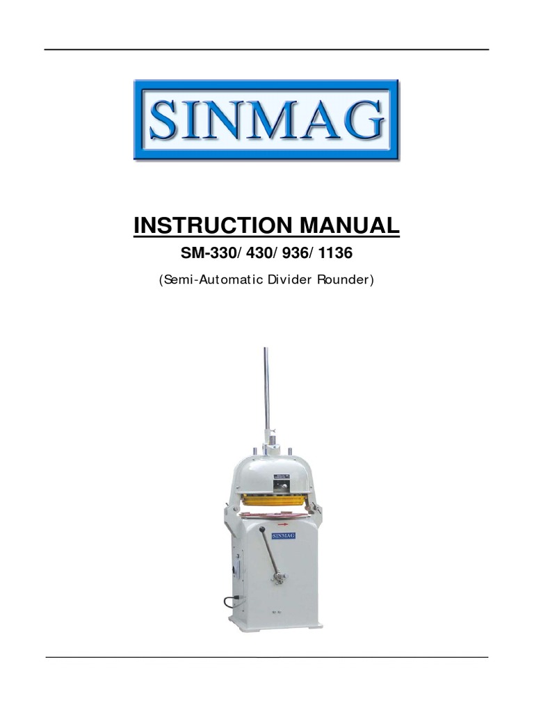 SM-330 - SM430 - SM-936 - 1136 Semi-Automatic Divider Rounder Series ...
