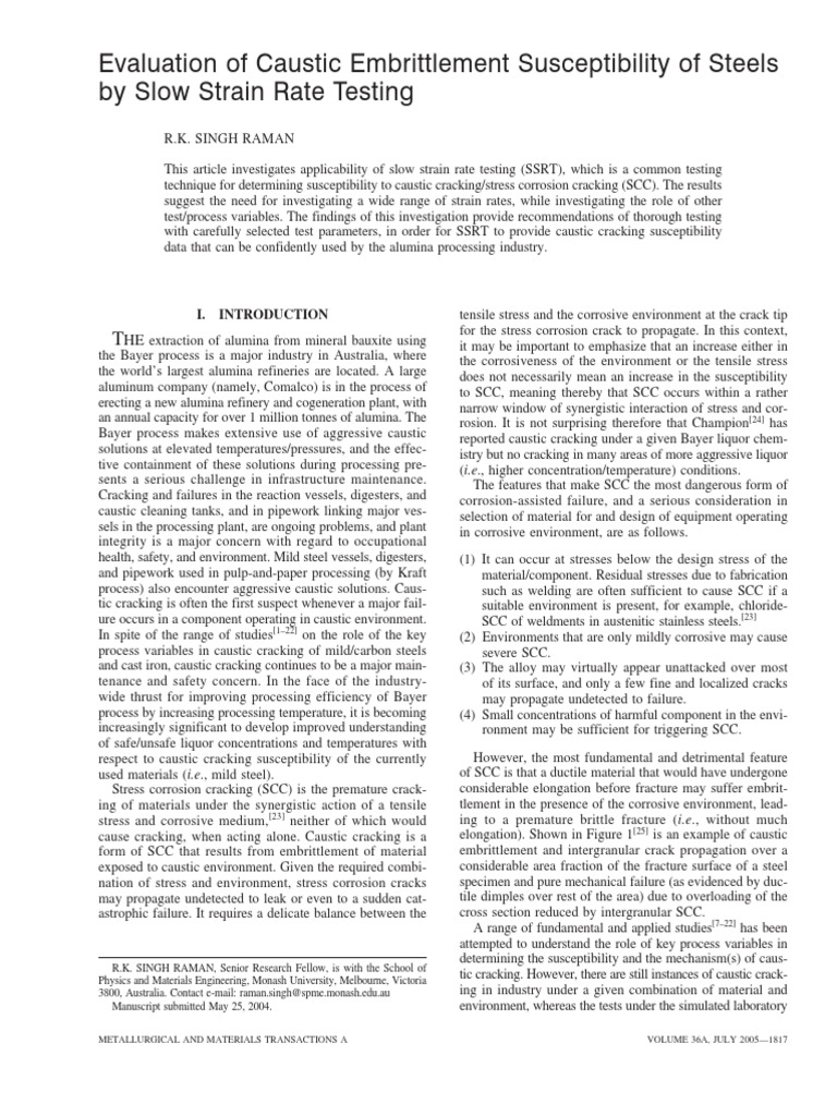 Caustic Cracking | PDF | Fracture | Solid Mechanics