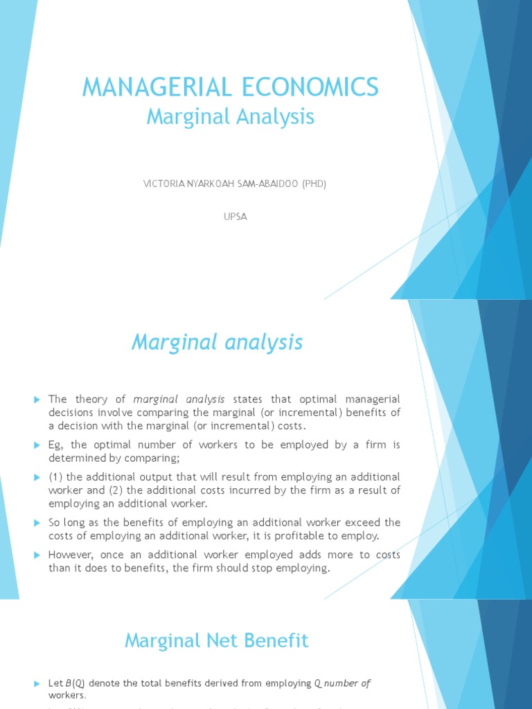 Week 2 Marginal Analysis | PDF | Marginal Cost | Labour Economics