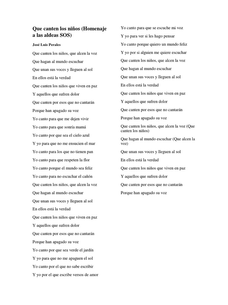 Que Canten Los Niños | PDF