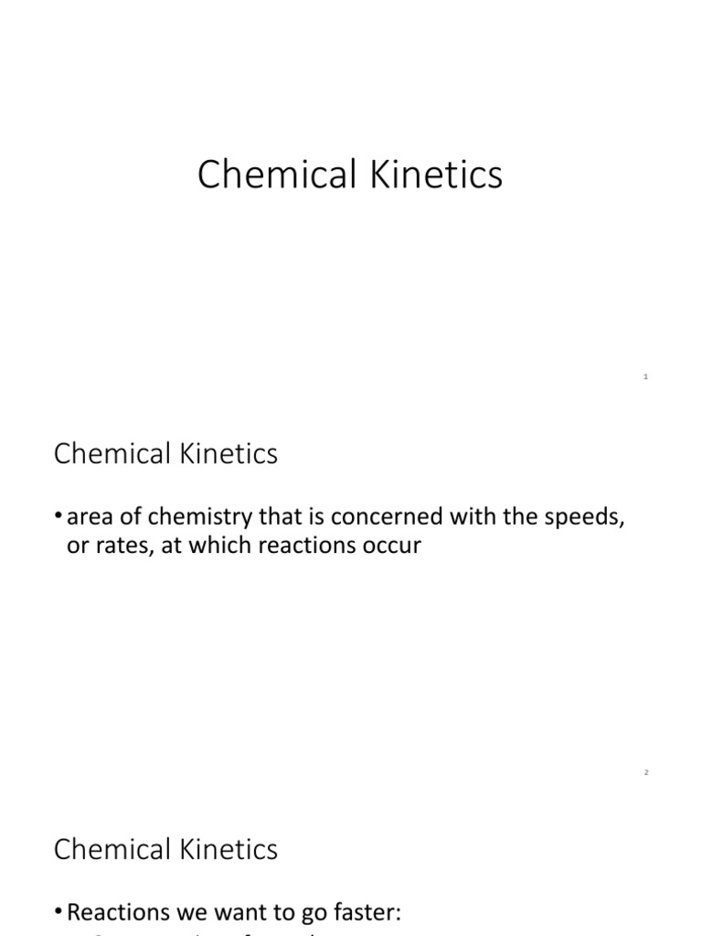 CHEM 18 Chemical Kinetics | PDF | Reaction Rate | Chemical Kinetics