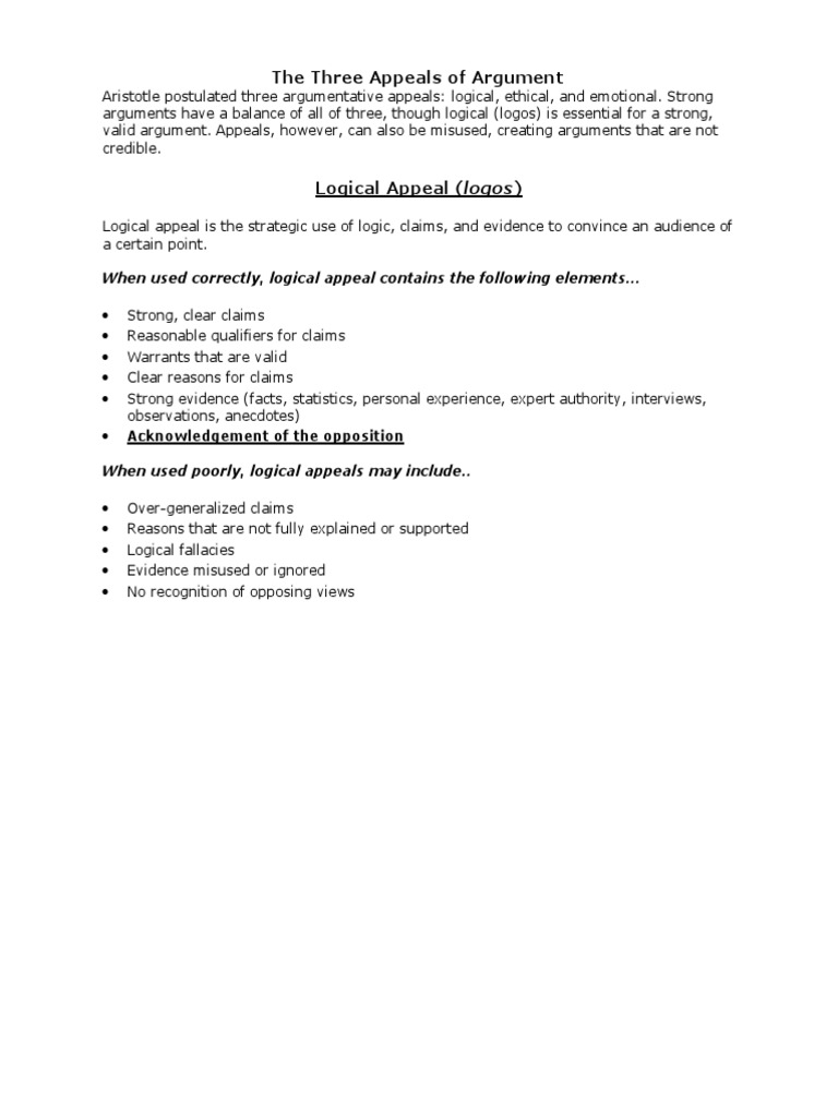 Misusing Aristotelian Appeals in Writing | PDF | Rhetoric | Logos