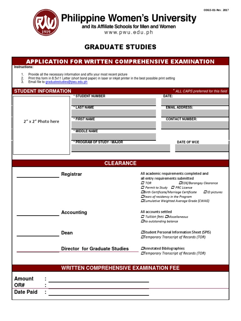 WCE Application Form | Download Free PDF | Graduate School