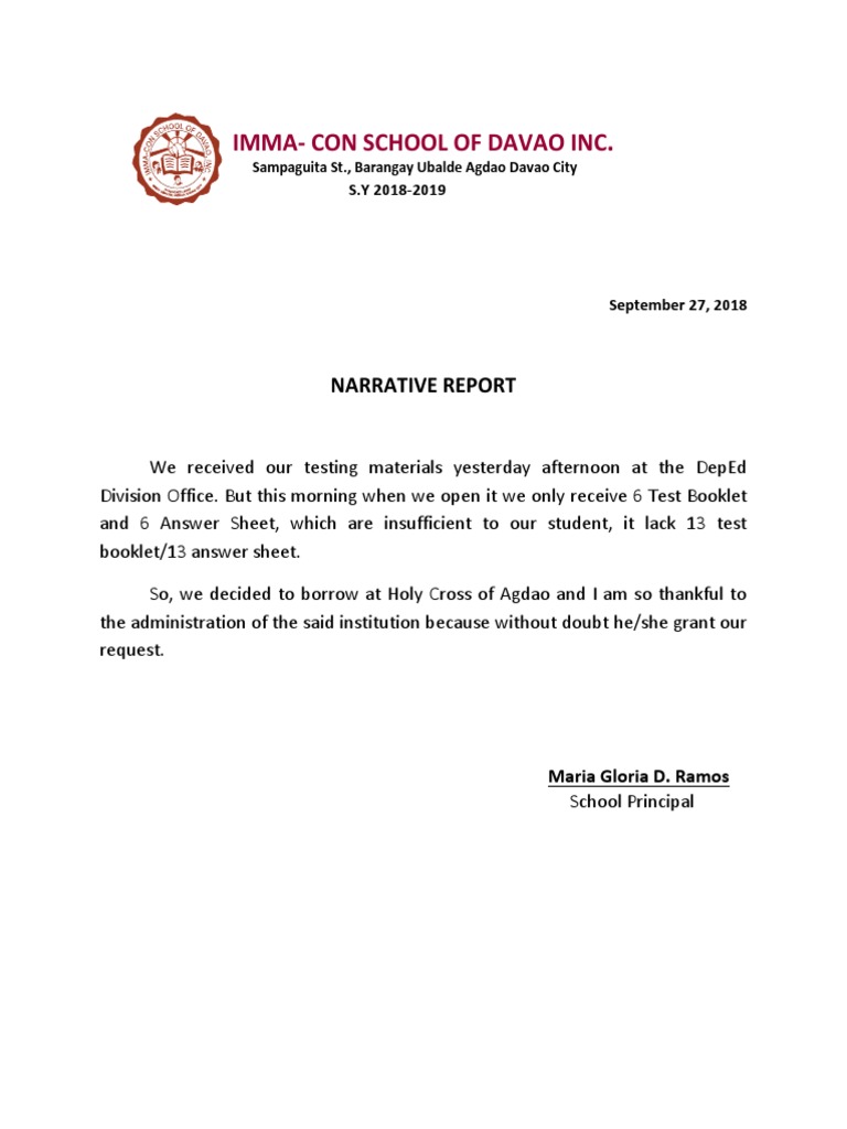 Narrative Report | PDF