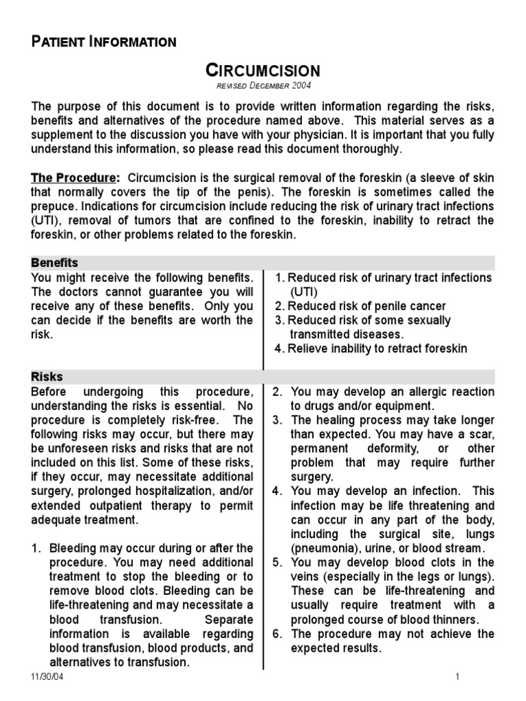 Understanding Circumcision: A Guide to the Procedure, Risks, Benefits ...