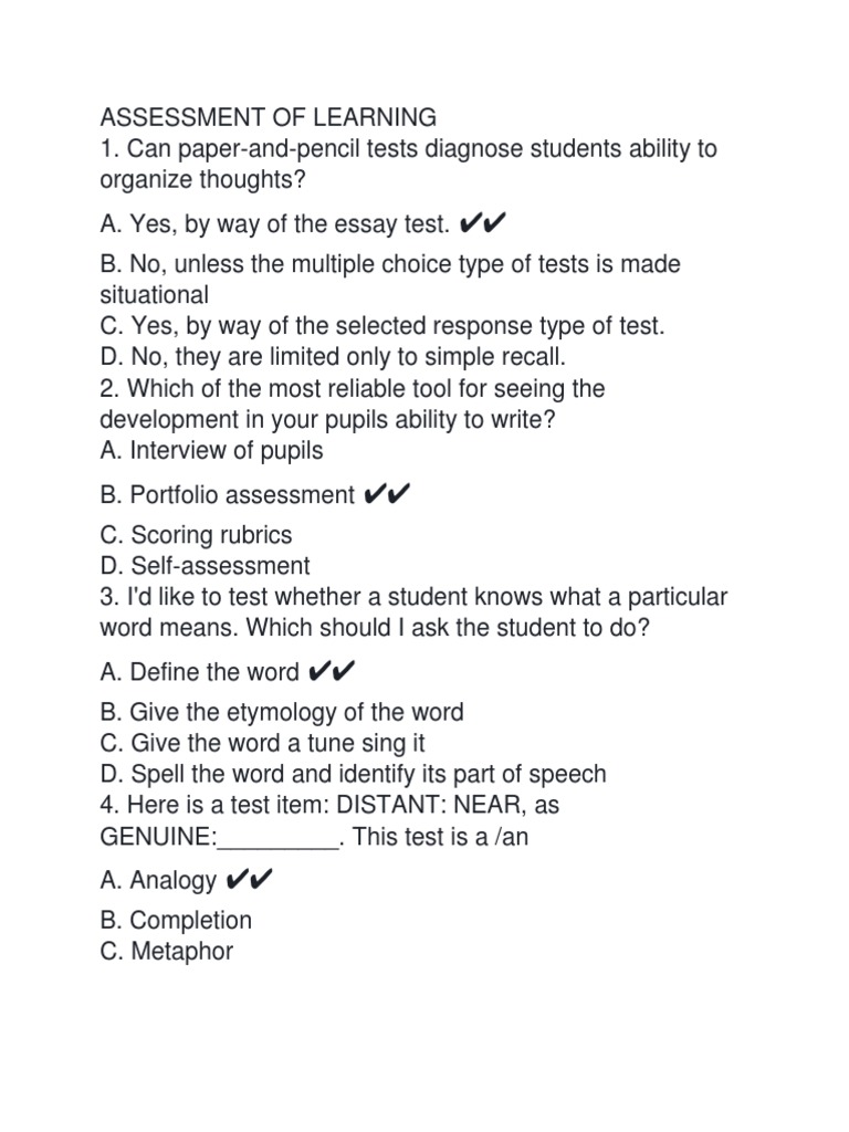 Assessment of Learning Reviewer | PDF | Educational Assessment | Rubric (Academic)