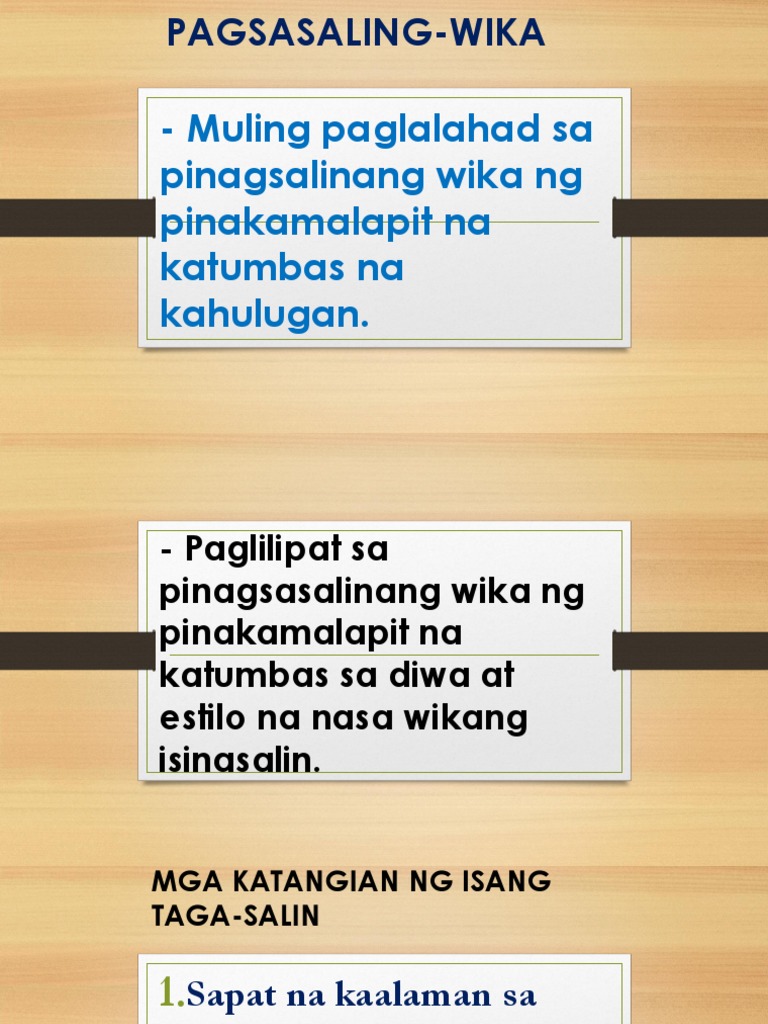 Pagsasaling Wika | PDF