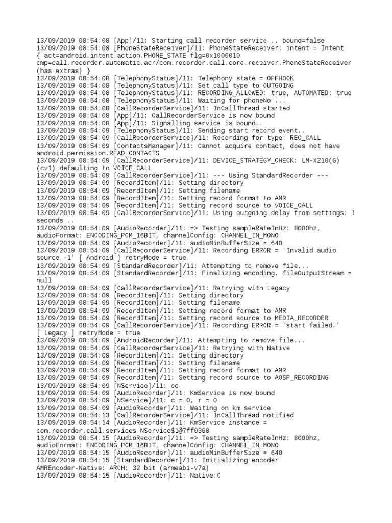 CallRecord Log | PDF | Filename | Data Management