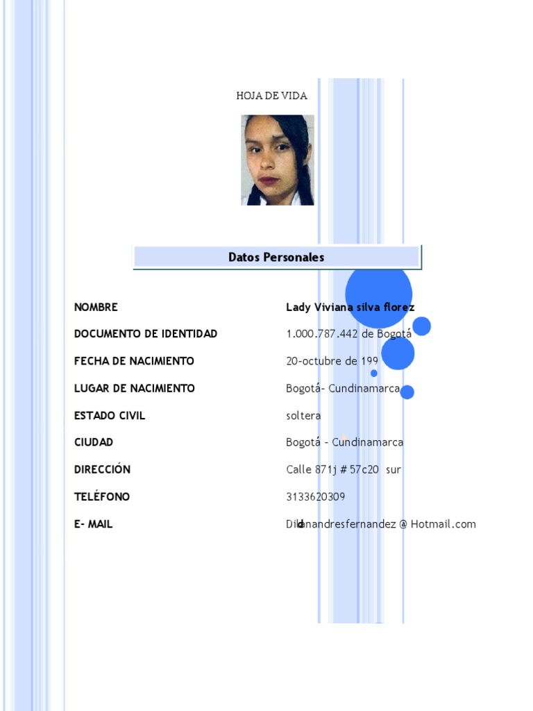 Hoja de Vida Leidy | PDF