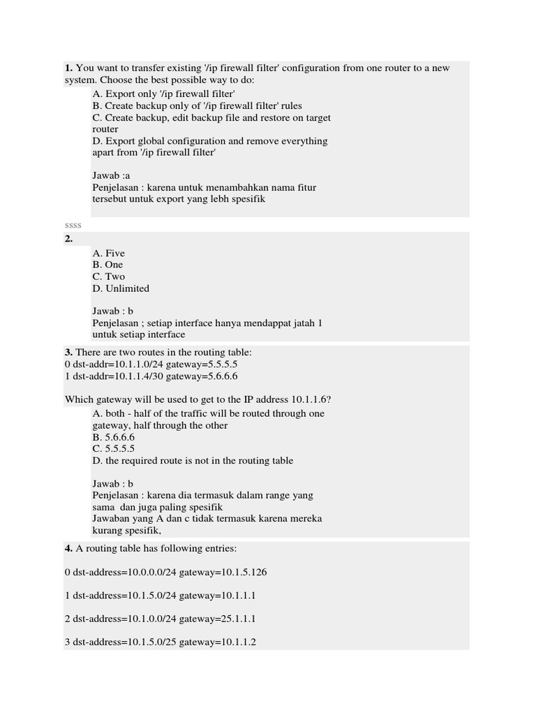 You Want To Transfer Existing '/ip Firewall Filter' Configuration From One Router To A New | PDF ...