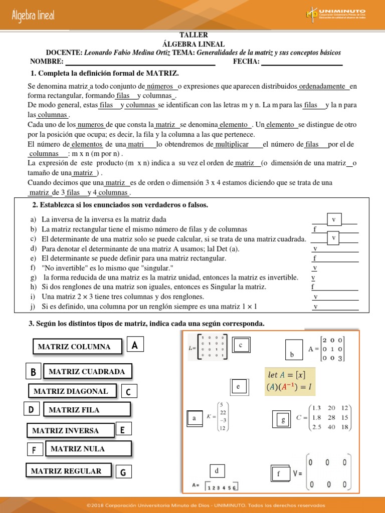 Generalidades de las matrices: conceptos básicos sobre dimensiones ...