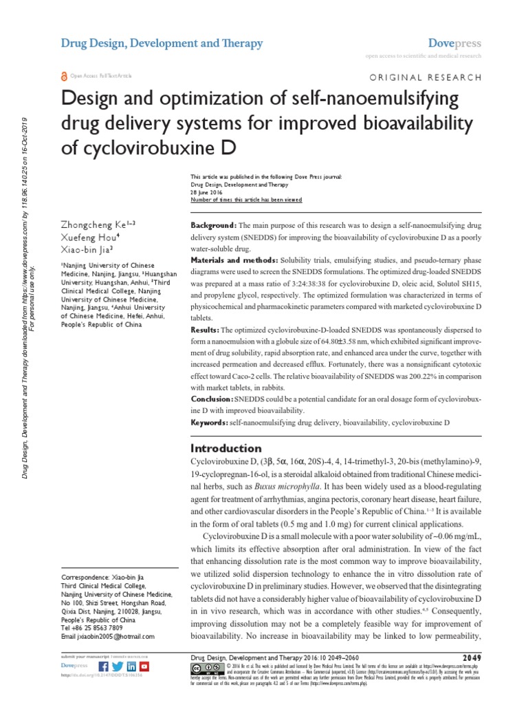 Design And Optimization Of Self Nanoemulsifying Drug Deliver 062816