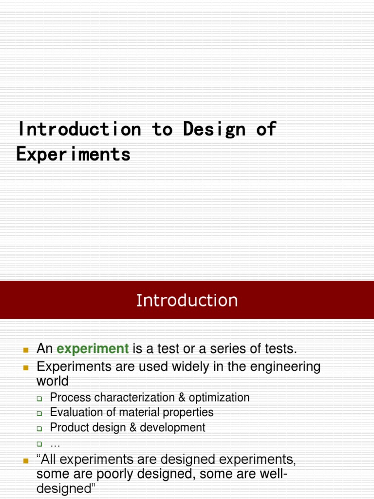 Introduction To Design of Experiments | Download Free PDF | Experiment | Scientific Method