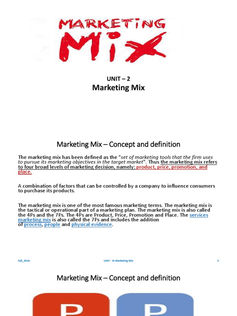 UNIT - 3 Marketing Mix | PDF | Pricing | Marketing