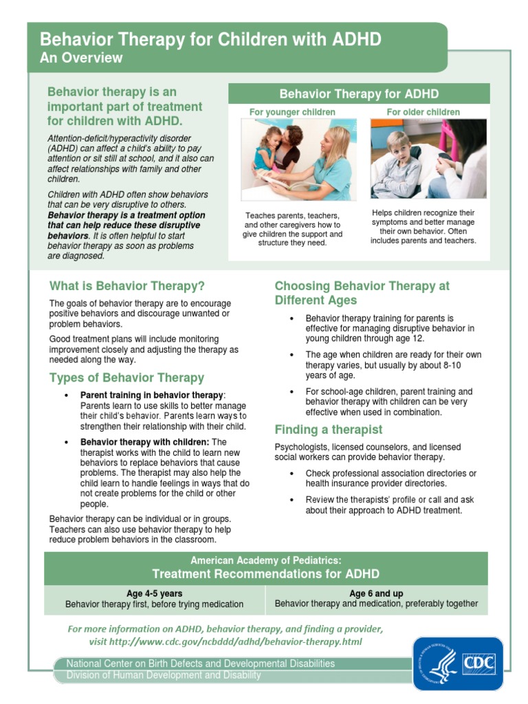 Behavior Therapy For Children With ADHD: An Overview | PDF | Attention ...