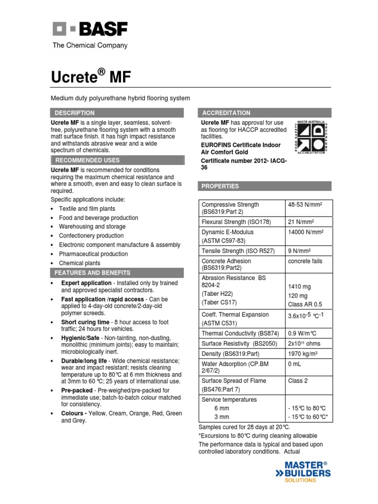 Ucrete MF: Medium Duty Polyurethane Hybrid Flooring System | Download ...