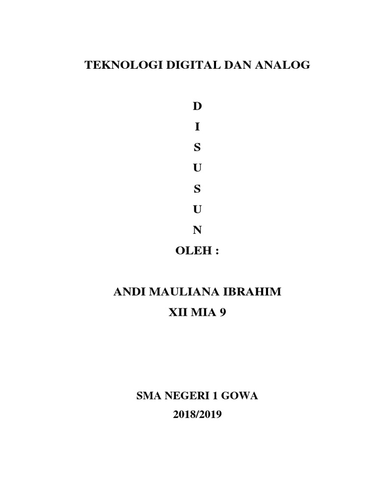 Makalah Teknologi Digital Dan Analog | PDF