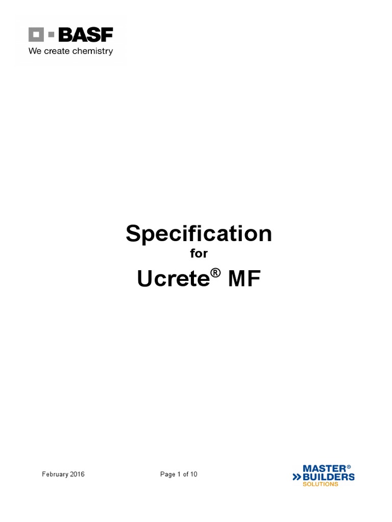 Ucrete Specs | PDF | Concrete | Flooring