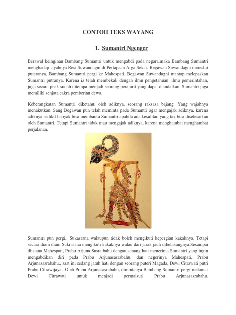 Contoh Teks Wayang | PDF