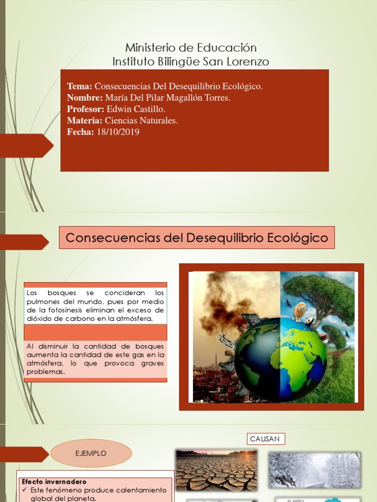 Consecuencias Del Desequilibrio Ecologico. Maria Magallon | PDF