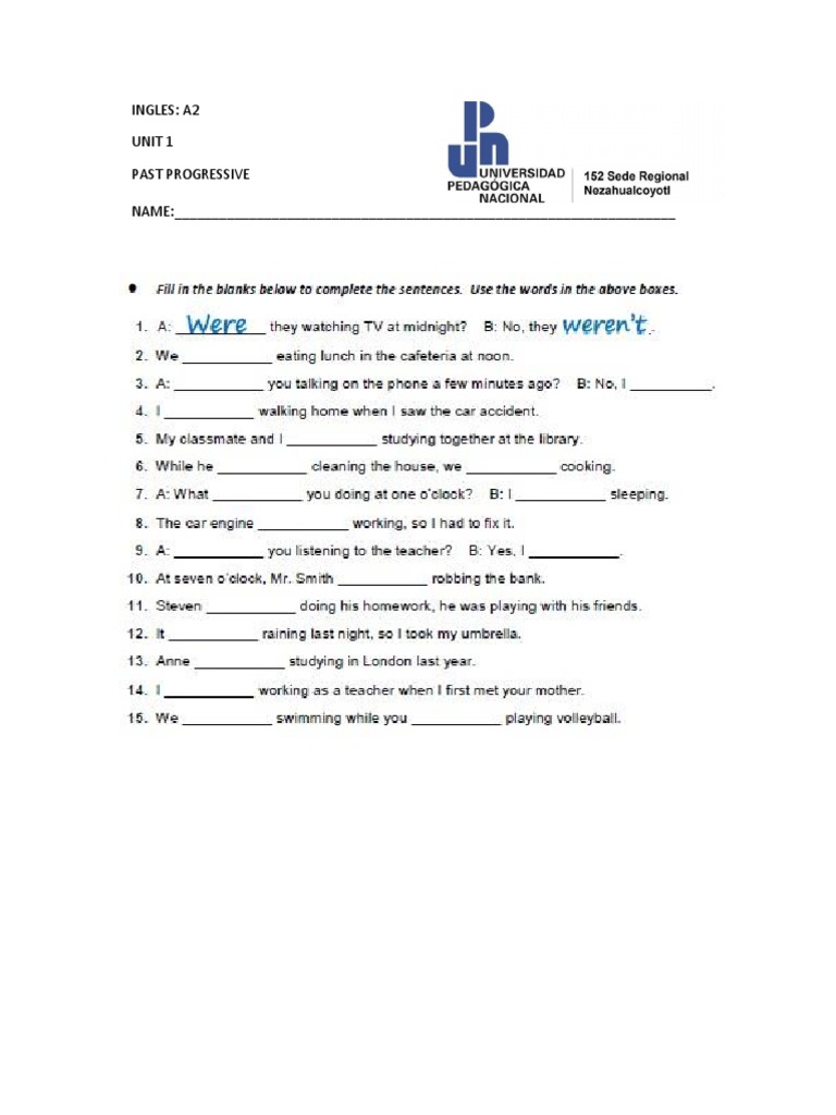 A2 Unit - 1-Present Progressive | PDF