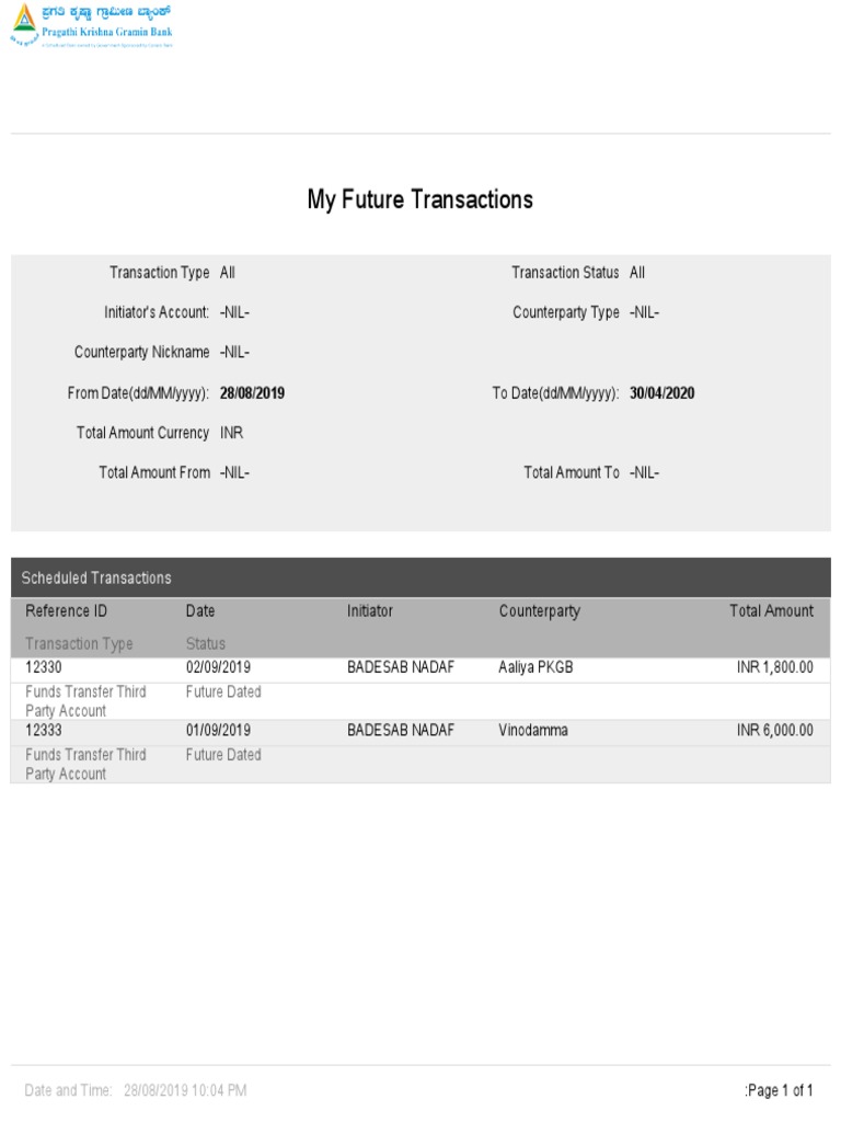 ScheduledTransactionRetUX528 08 2019 | PDF