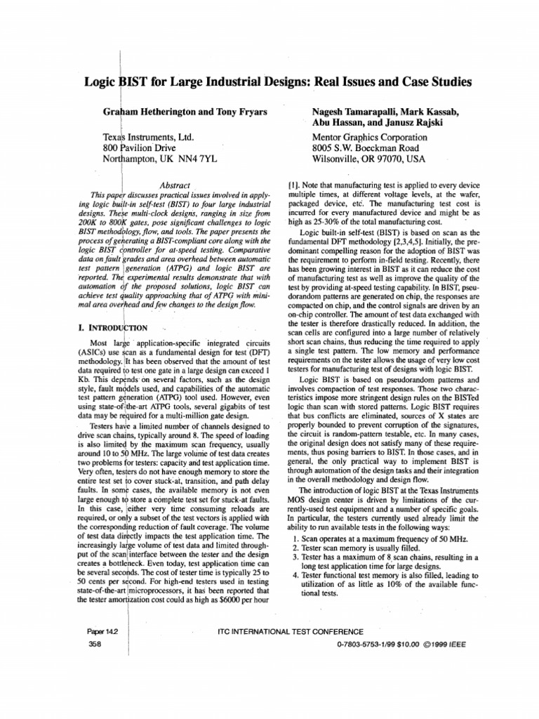 DFT Lbist PDF | PDF | Logic Gate | Digital Electronics