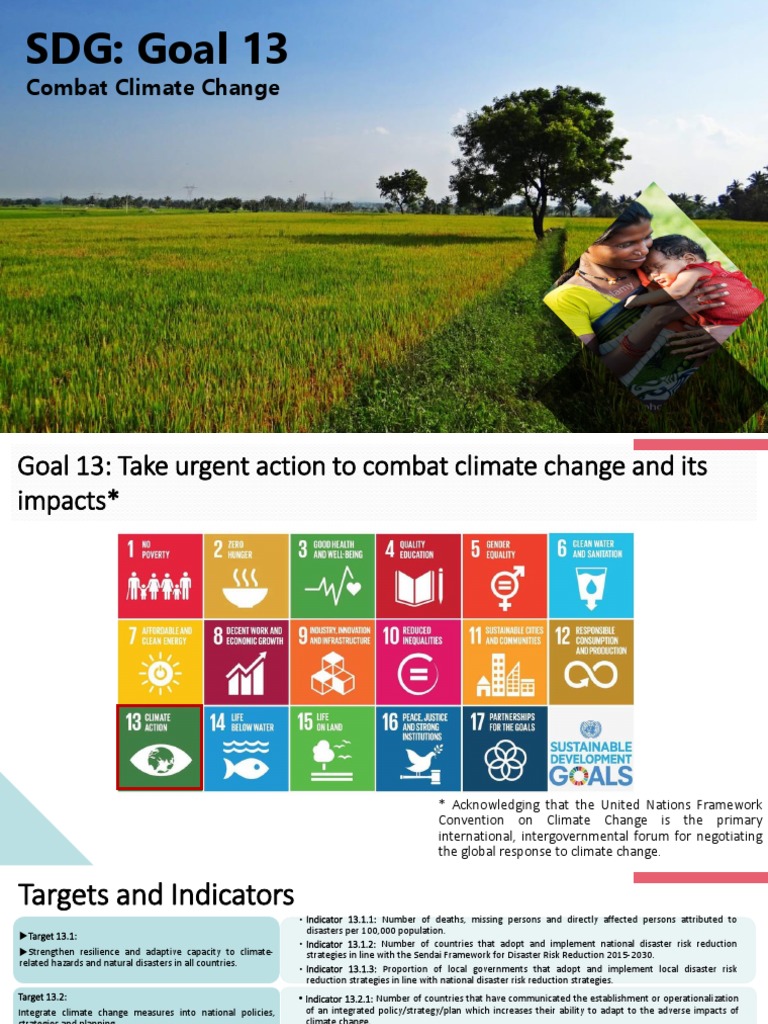 SDG: Goal 13: Combat Climate Change | PDF | Environmental Policy ...