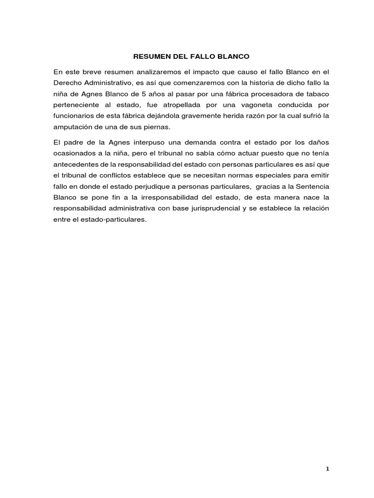 Resumen Fallo Blanco | PDF