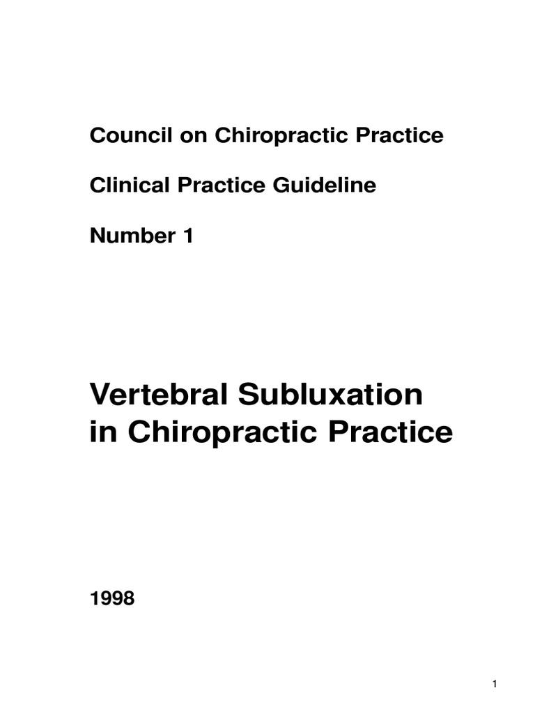 Clinical Practice Guideline - Vertebral Subluxation in Chiropractic ...