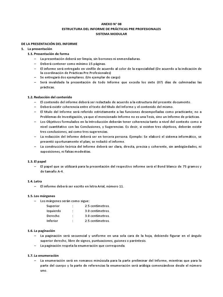 Estructura Del Informe de Practicas Profesionales 2 Modulo | PDF | Publicación | Bibliografía