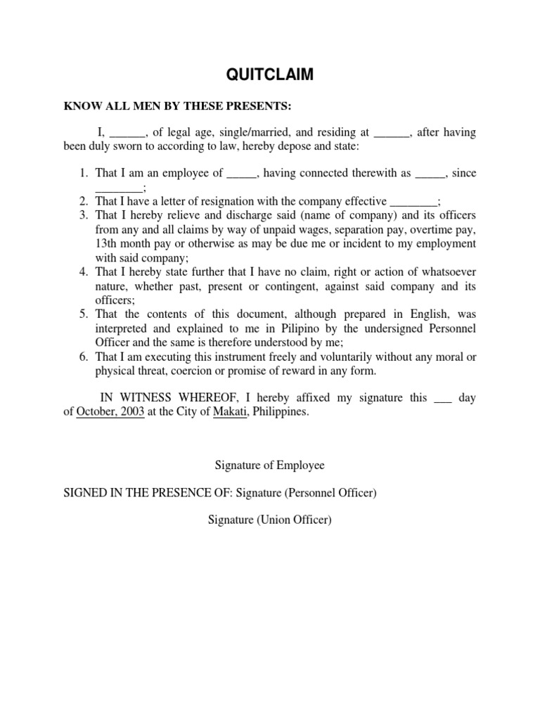 Quitclaim | PDF