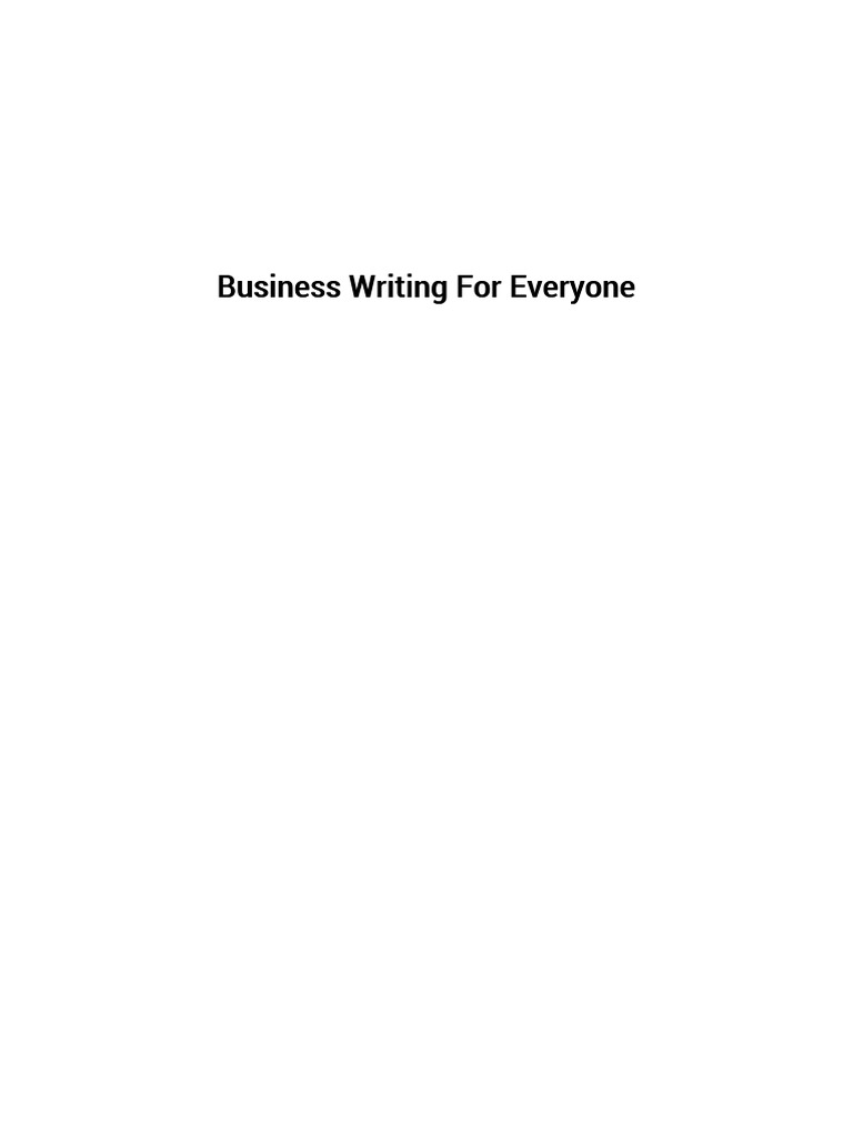 Business Writing For Everyone 1545979551 PDF | PDF | Lecture ...