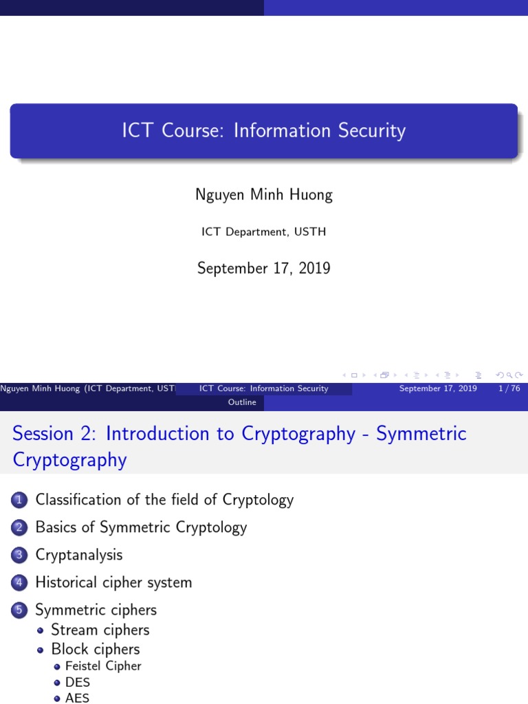 Symmetric Cryptography Overview | PDF | Cryptography | Cryptanalysis