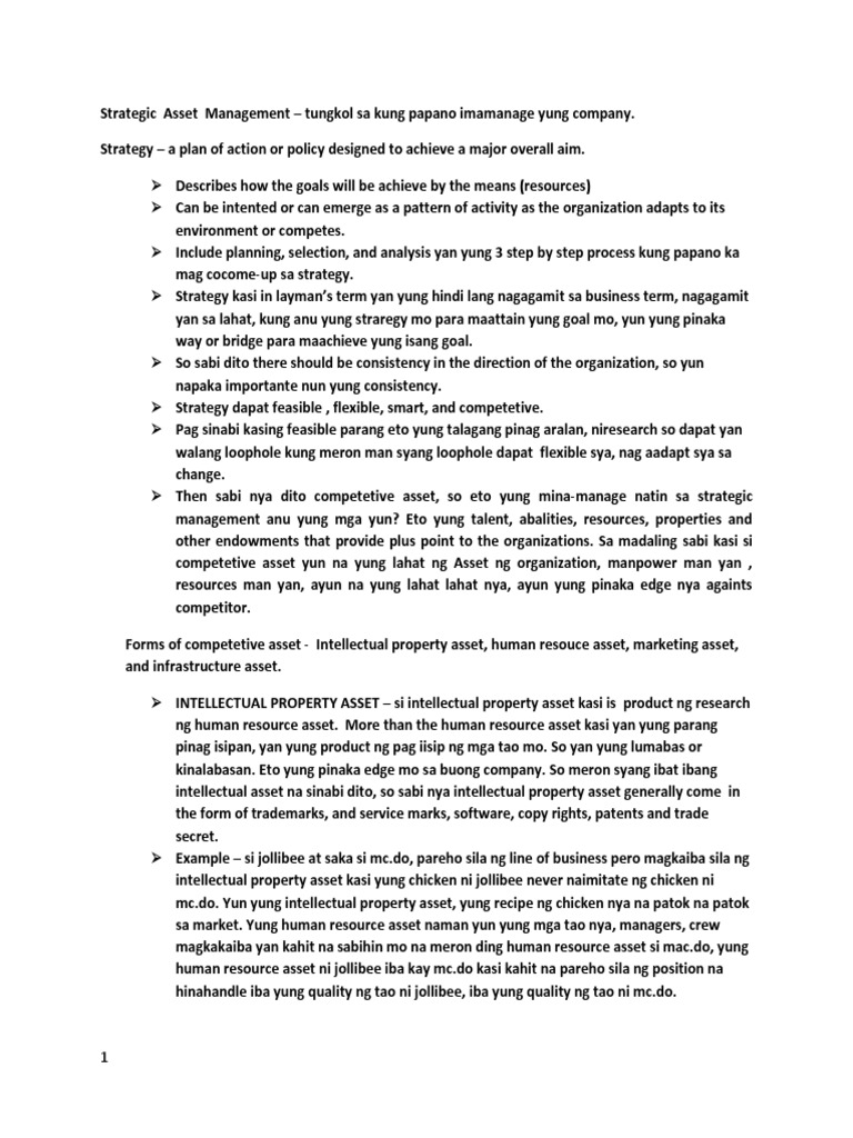 Strategic Asset Management | PDF | Strategic Management | Business