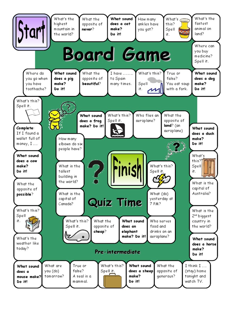Pre-intermediate Quiz Game | PDF | Mammals | Organisms