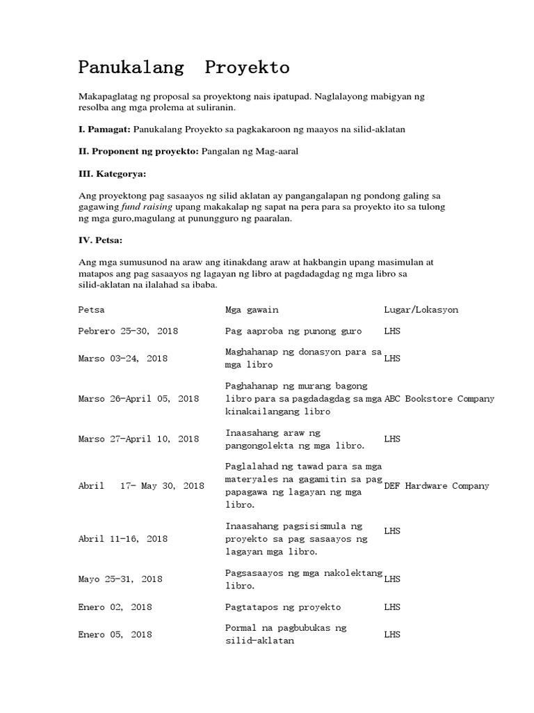 Panukalang Proyekto 2 | PDF