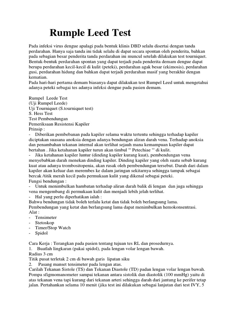 Rumple Leed Test | PDF | Pengembangan Diri | Sains & Matematika