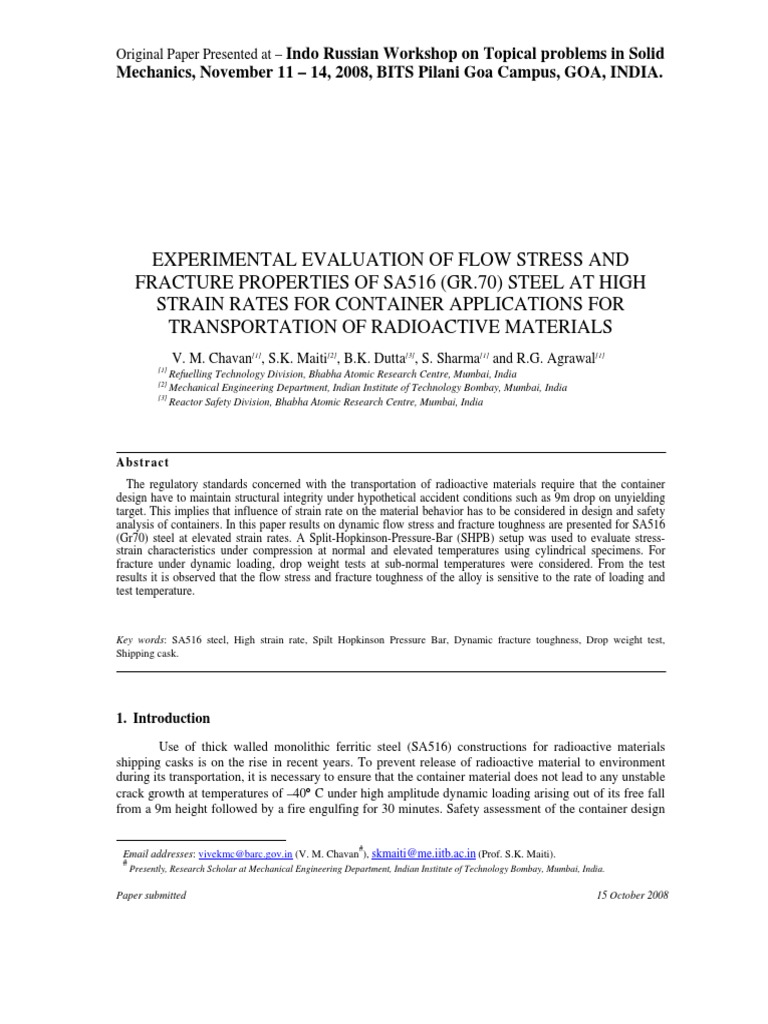 Fracture Properties of SA516 | PDF | Deformation (Engineering) | Fracture