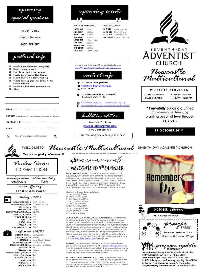 NMSDAC BULLETIN 19 Oct 2019 | PDF | Protestant Denominational Families ...