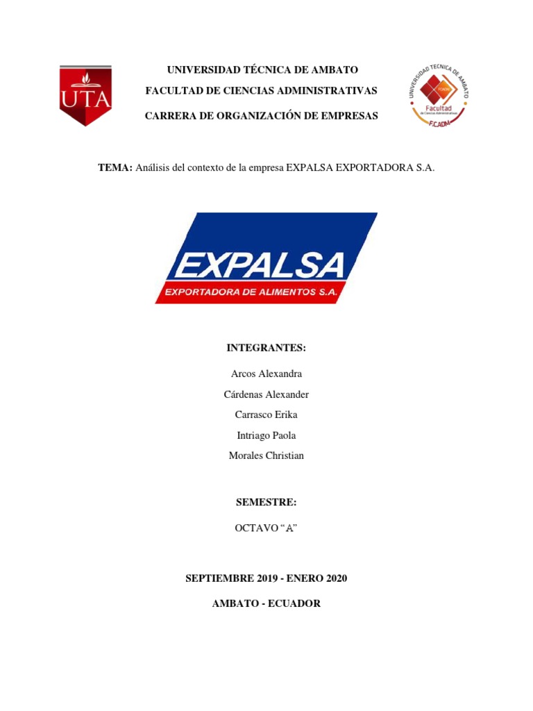 Expalsa Exportadora de Alimentos | PDF | Ecuador | Calidad (comercial)