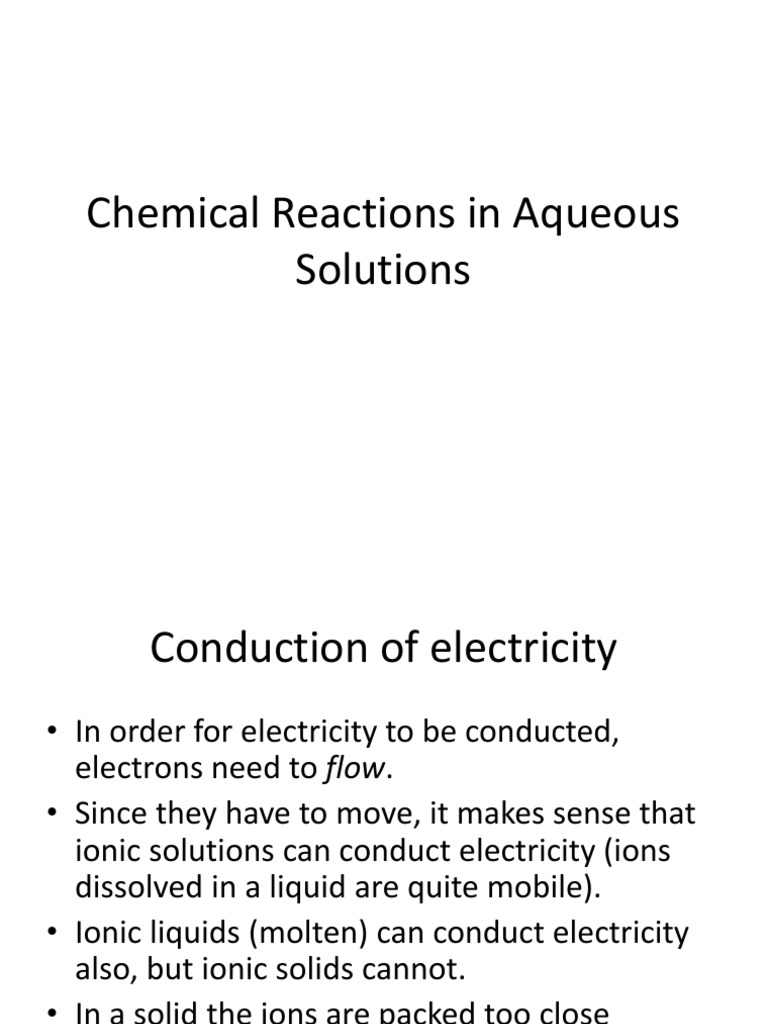 Aqueous Solutions and Dissociation Chemistry | PDF | Dissociation ...