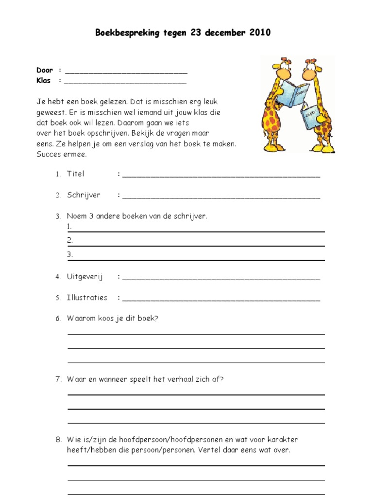 Boekbespreking Sjabloon | PDF