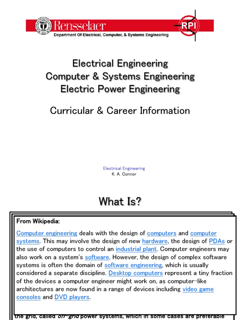 Electrical Engineering Computer & Systems Engineering Electric Power ...