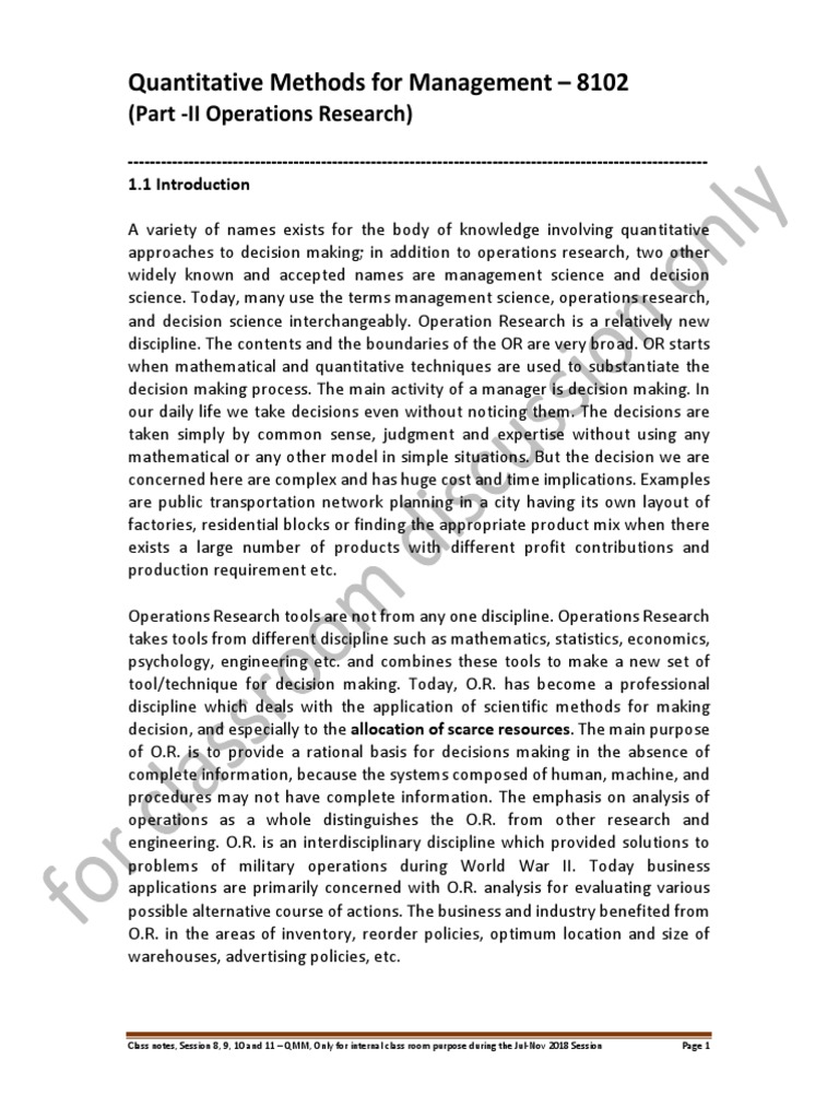 Intro To or Class Notes For Session 1 2 3 and 4 14 Sep 18 | PDF ...